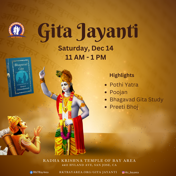 Celebrate Gita Jayanti with Pothi Yatra & Study at Radha Krishna Temple ...